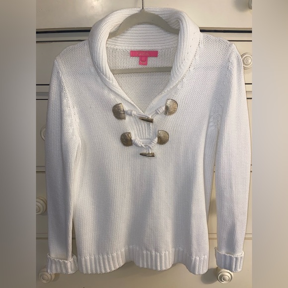 Lilly Pulitzer | Sweaters | Lilly Pulitzer Small Collared Vneck Toggle ...